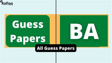 Ba Part 2 French Guess Paper 2022