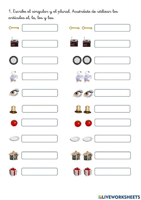 Ficha interactiva de Singular y plural para 2º grado Puedes hacer los