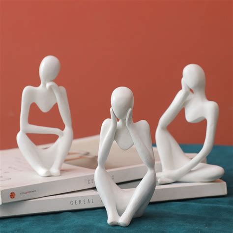 Bobasndm Thinker Statue Manual Resin Thinker Style Abstract Sculpture