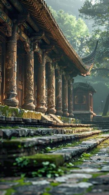 There Is A Woman Walking Down A Stone Path In A Park Generative Ai
