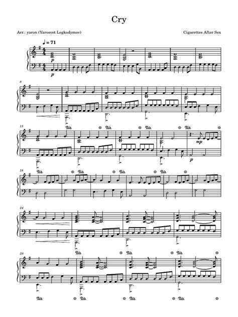 Cigarettes After Sex Arr Yaron Yarosvet Legkodymov Pdf