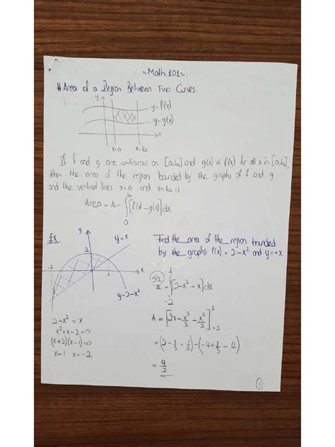 Area Between Two Curves Pdf