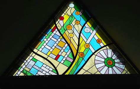 Large Triangular Stained Glass Window