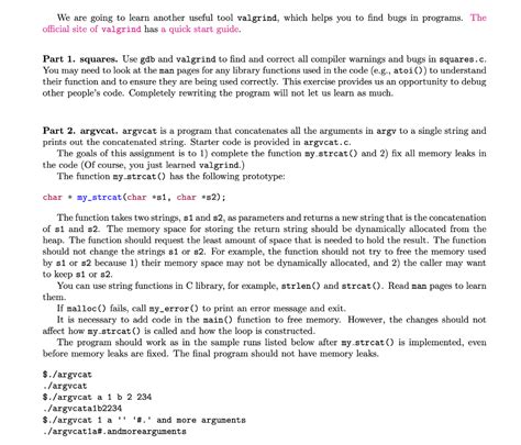 Solved We Are Going To Learn Another Useful Tool Valgrind Chegg