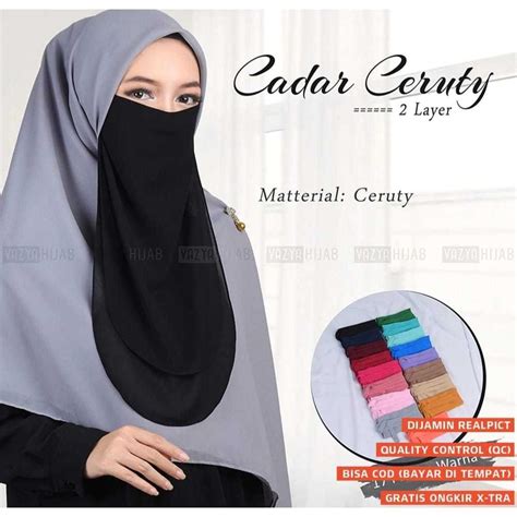 Jual Cadar Niqab Tali 2 Layer Ceruti Babydoll Premium Shopee Indonesia