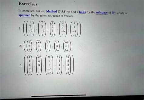solved exercises in exercises 1 4 use method 5 5 1 to find