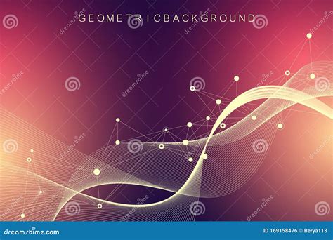 Abstract Dynamic Motion Lines And Dots Background With Colorful Particles Digital Streaming