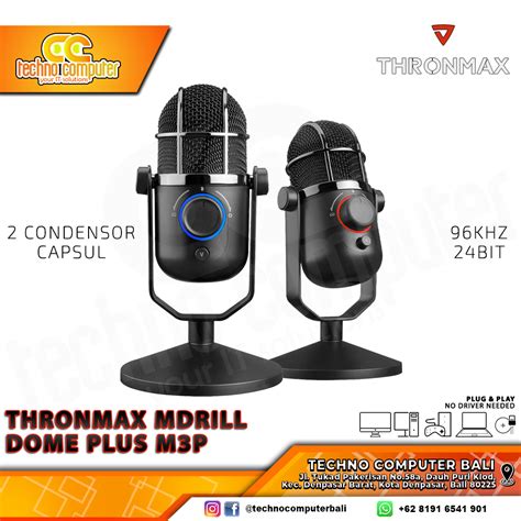 Microphone Thronmax Mdrill Dome Plus M3p Jet Black Usb Professional