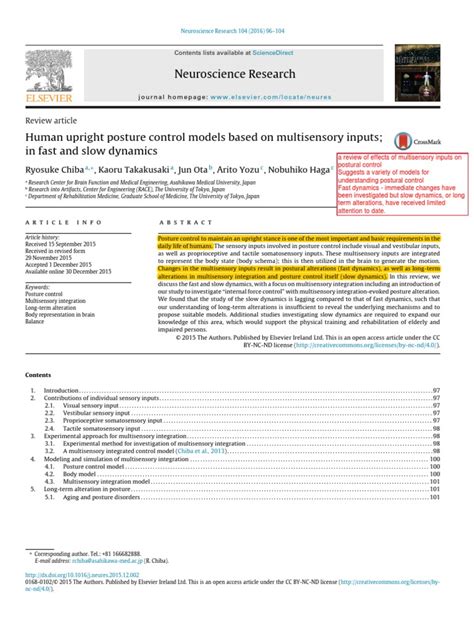 Chiba Et Al 2016 Human Upright Posture Control Models Based On Multisensory Inputs In Fast