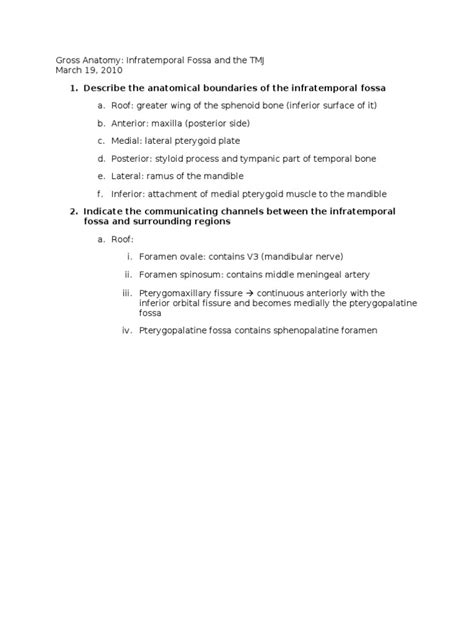 Describe The Anatomical Boundaries Of The Infratemporal Fossa Pdf