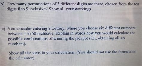 Solved B How Many Permutations Of 3 Different Digits Are