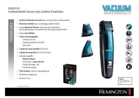 Remington Tondeuse barbe Remington MB6550 - fiche produit