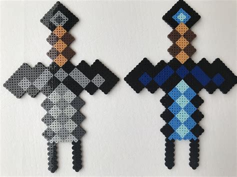 Minecraft Diamond Sword Perler Beads