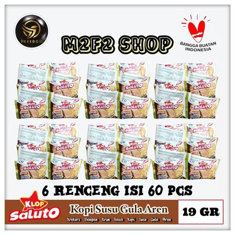 Jual Biskuit Klop Saluto Krekers Krim Kopi Susu Gula Aren Sachet 19