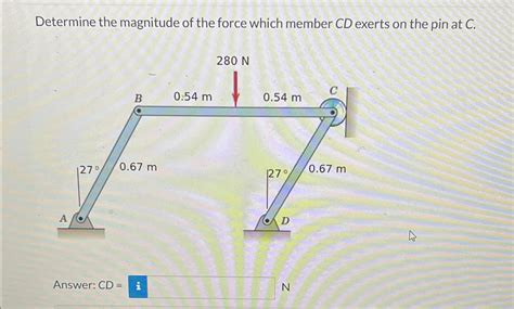 Solved Determine The Magnitude Of The Force Which Member CD Chegg