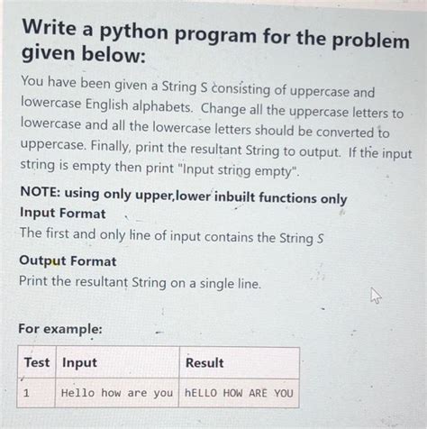 Solved Write A Python Program For The Problem Given Below Chegg