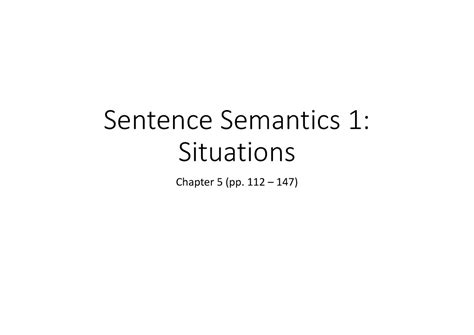 Chapter Part Sentence Semantics Part Sentence Semantics Situations Chapter Pp