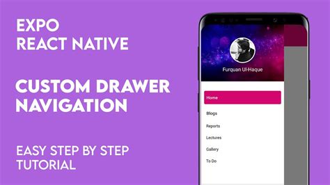 Custom Drawer Navigation In React Native Expo Easy To Follow Youtube