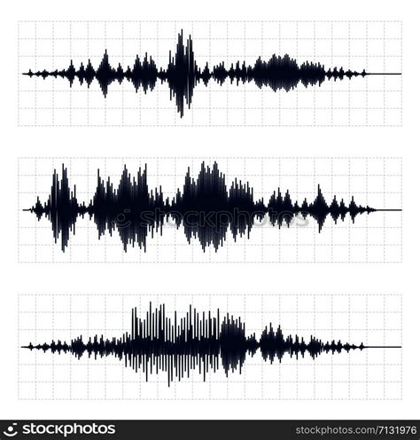 Seismograph Chart Seismic Activity Diagram Radio Frequency Waves And Oscilloscope Waveform