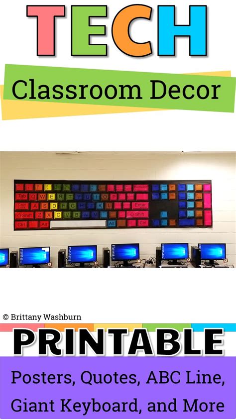 Technology Themed Decor Giant Keyboard For The Computer Lab Elementary Computer Lab Computer
