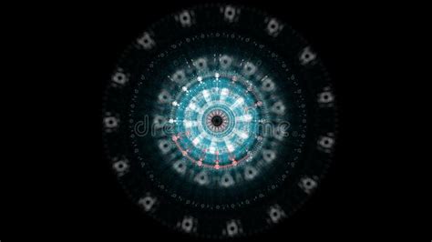 Circle Neon Particle Flow Technology Background Concept Stock Illustration Illustration Of