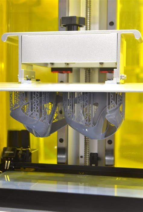 Printed Models On 3d Printer Close Up Objects Printed On Photopolymer