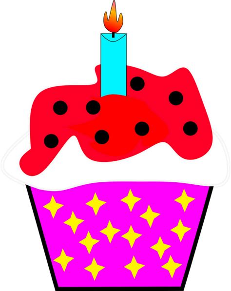 Pink Birthday Cupcakes Clipart