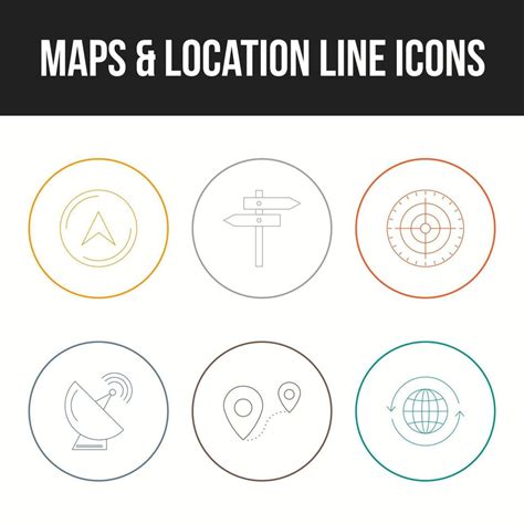 Beautiful Maps And Location Line Icon Set 3092956 Vector Art At Vecteezy