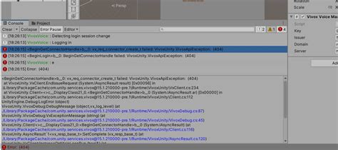 Error On Loading The Vivox Sample Scene Unity Services Unity