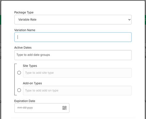 Packagediscountpromo Code Pricing Variable Rate Package Types Rule