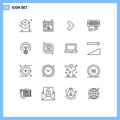 Group Of 16 Outlines Signs And Symbols For Energy Input Arrow Data