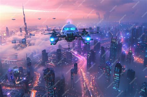 ドバイの未来的な風景 Ai生成画像