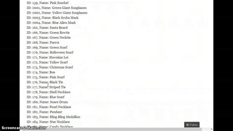 Cppsme Item Ids Youtube