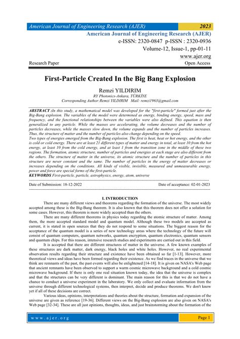 Pdf First Particle Created In The Big Bang Explosion