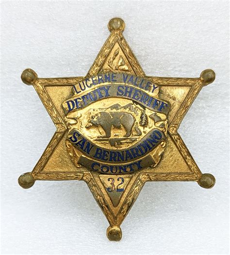 Great Late 1950s San Bernardino Co Ca Lucerne Valley District Deputy