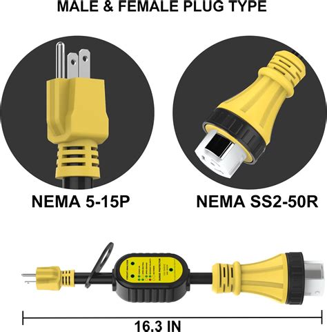 Eygde Adaptador Rv De 50 Amperios A 110 V Con Protector De
