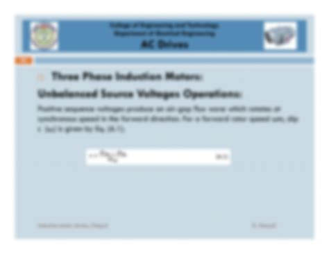 Solution Induction Motor Operation With Unbalanced Source Voltages And