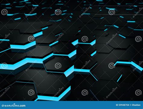 Futuristic Black Reflective Surface Abstract 3d Render Stock Illustration Illustration Of