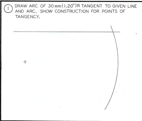 SOLVED Draw An Arc Of Mm Radius Tangent To The Given Line And Arc Show The