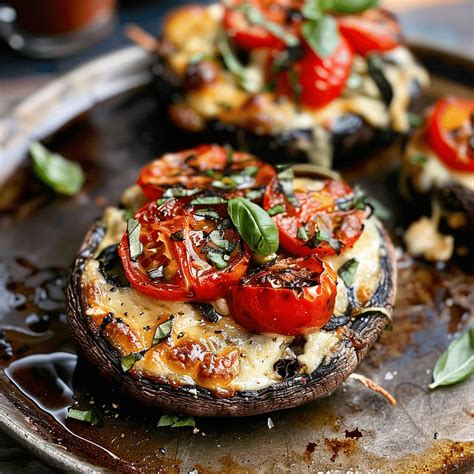 Tangy And Cheesy Caprese Stuffed Portobello Mushrooms Recipe Daves Grill