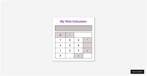 Html Javascript Calculator Codesandbox