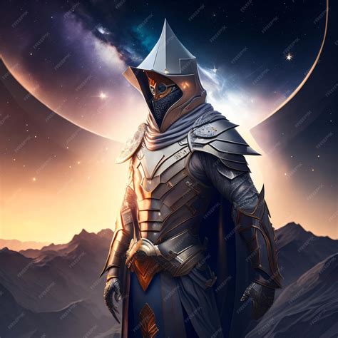 Premium Ai Image Asassin Warrior Character With Galaxy Background For