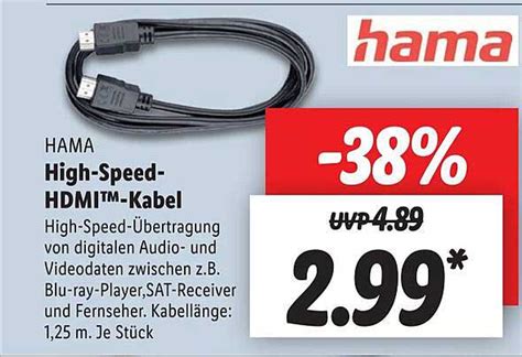 Hama High Speed Hdmi Kabel Angebot Bei Lidl 1prospektede