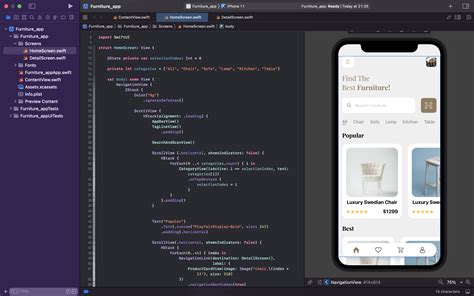 Ui Of Furniture Shop On Ios15 Via Swiftui