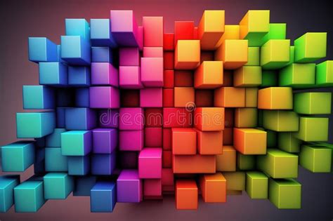 Abstract Background Of Cube Blocks Wall Stacking Design Stock Illustration Illustration Of