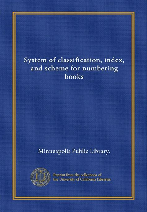 System Of Classification Index And Scheme For Numbering Books