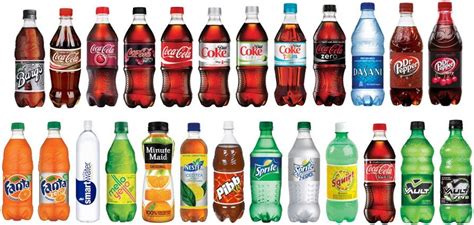 Refreshing Assortment Of Sodas And Soft Drinks Different Types Of