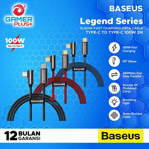 Jual Baseus Type C To Type C Legend Series Elbow Data Cable W M Kabel Gmp Shopee Indonesia