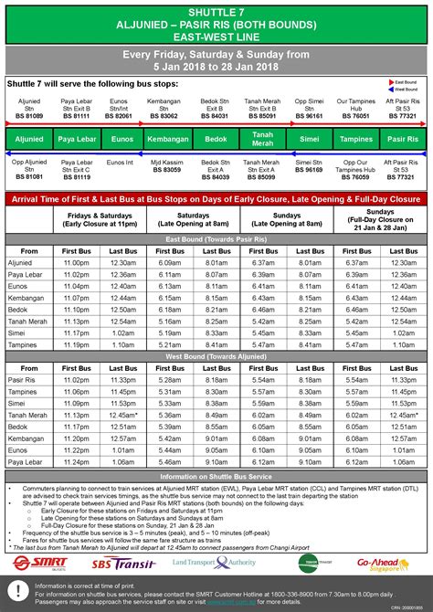 Shuttle 7 Poster Updated 4 Jan 2018 Land Transport Guru