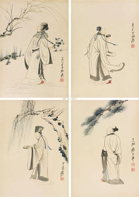 张大千张大千 高士图 册页 纸本张大千艺术作品大全书法绘画作品字帖画谱欣赏三典轩书画网在